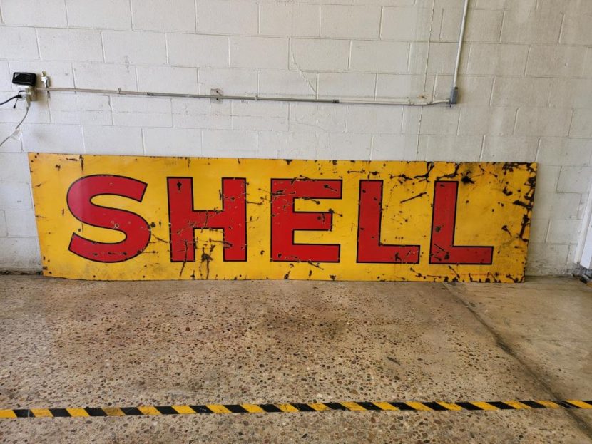 12ft Vintage 1936 Shell Sign Porcelain Metal – Texas Trucks and Classics