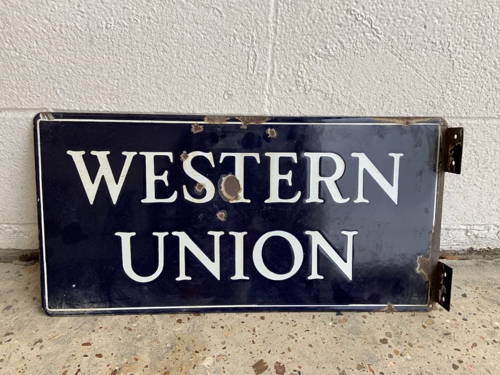 Western Union Flanged Sign – Texas Trucks and Classics